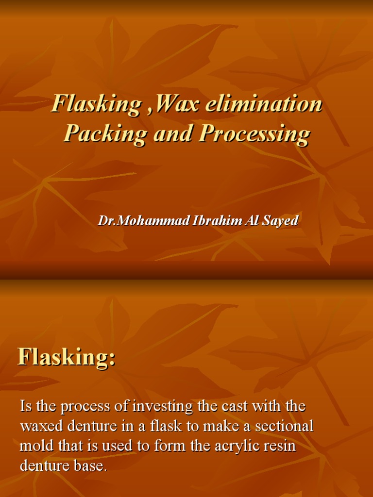 Flasking Wax Elimination | PDF | Plaster | Dentures