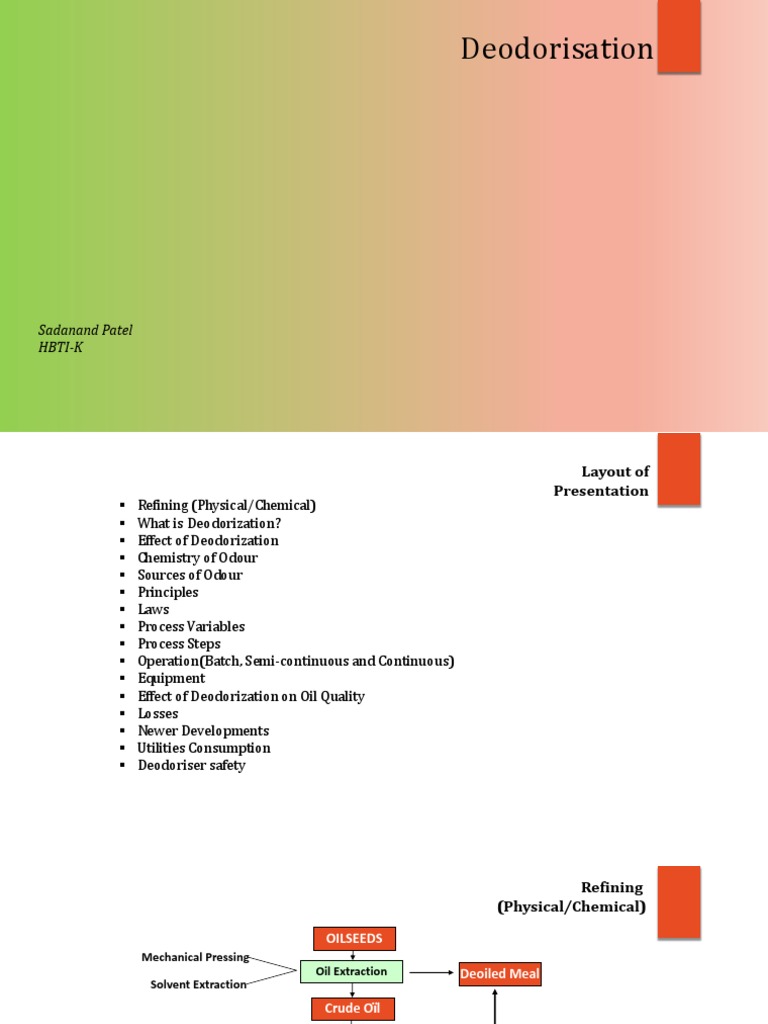 Theory of Deodorization | PDF | Distillation | Steam
