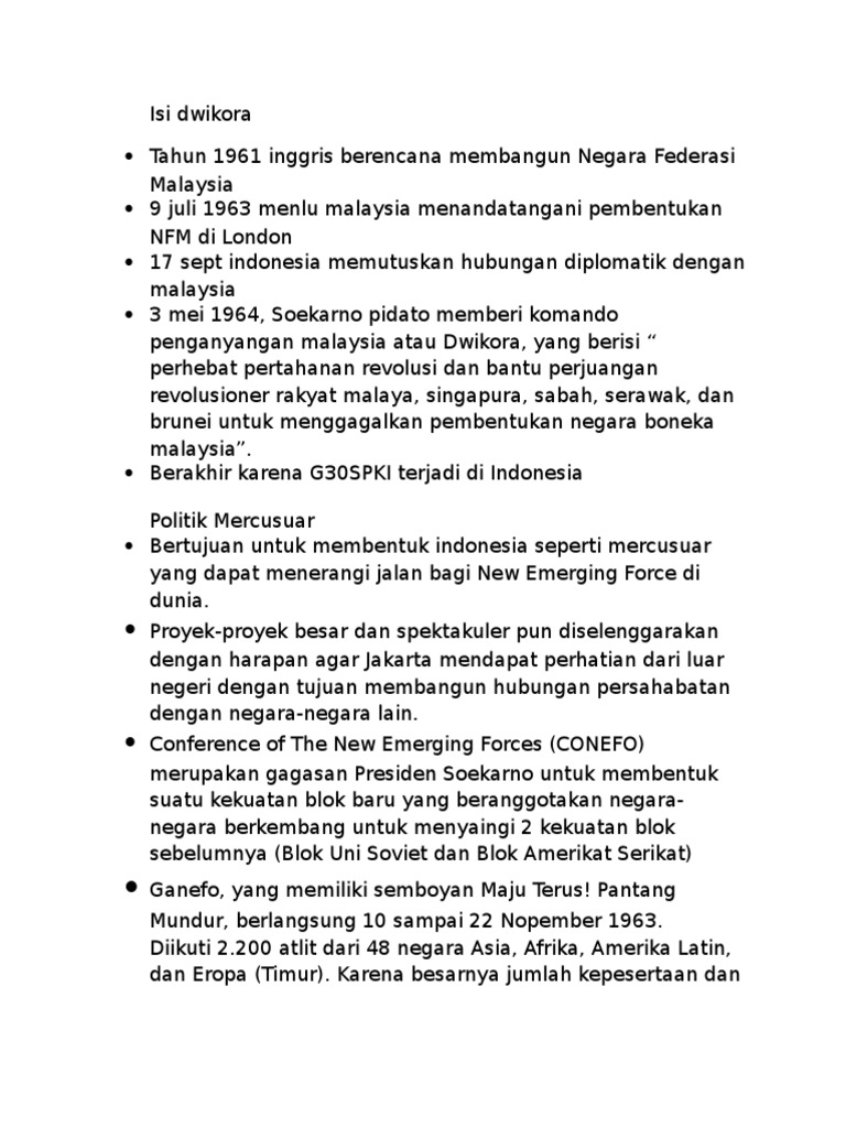 Konflik Dwikora dan Ekonomi Terpimpin | PDF