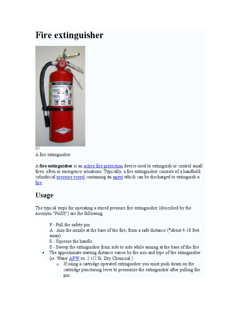 Fire Extinguisher | Chemical Substances | Chemistry
