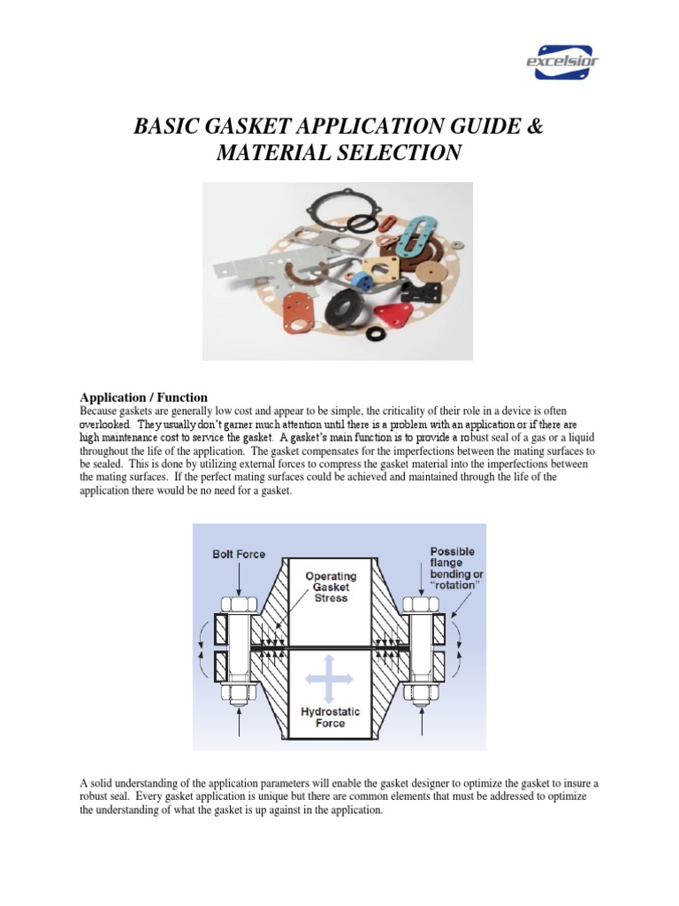 Gasket Application and Material Selection Guide | PDF | Ozone | Adhesive