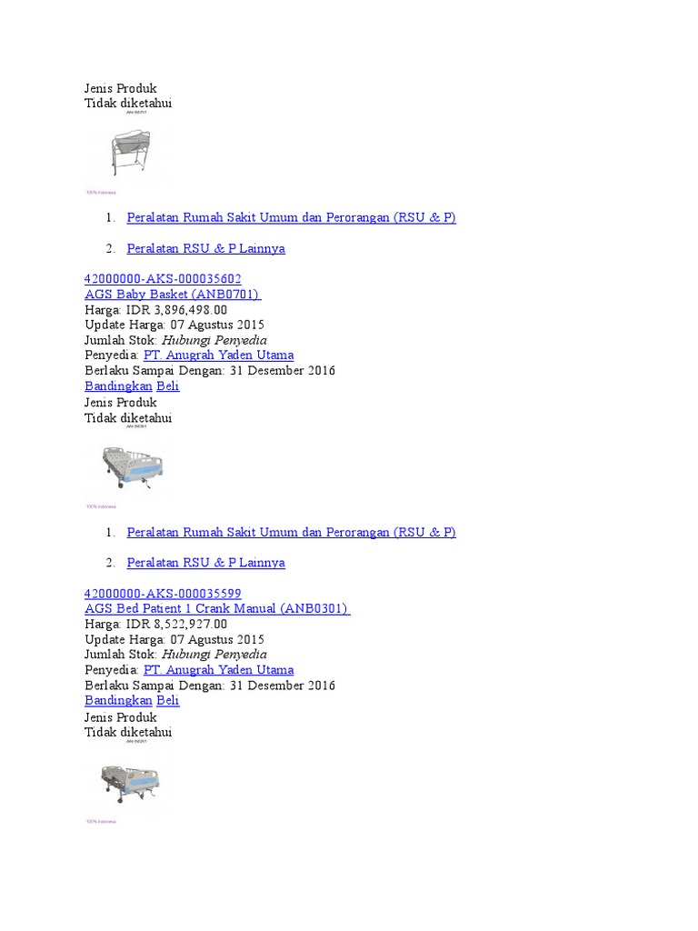 Produk PT Anugrah Yaden Utama | PDF