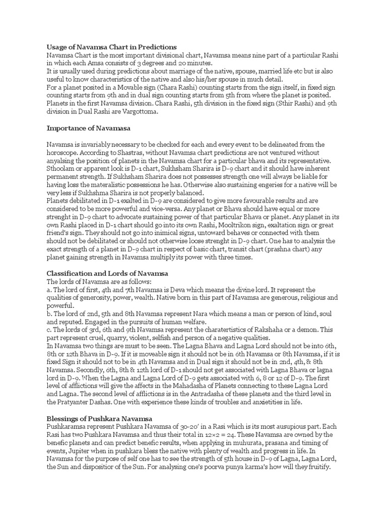 Navamsa Chart: Marriage Predictions Guide | PDF | Divination | New Age ...