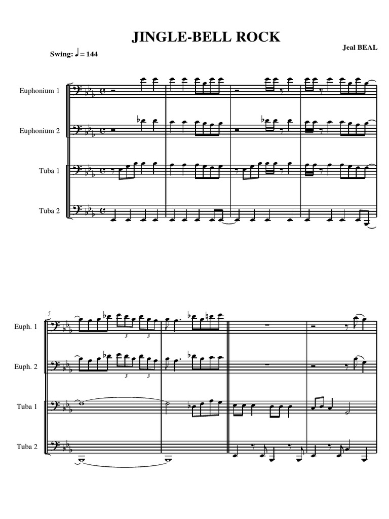 Quartet Tuba - Jingle-Bells Rock (Beal) - (Score & Parts) | PDF ...