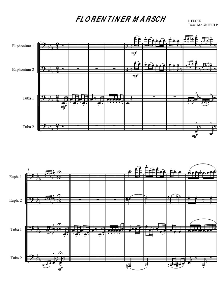 Florentiner March for Brass Ensemble | PDF | Brass Instruments | Tuba