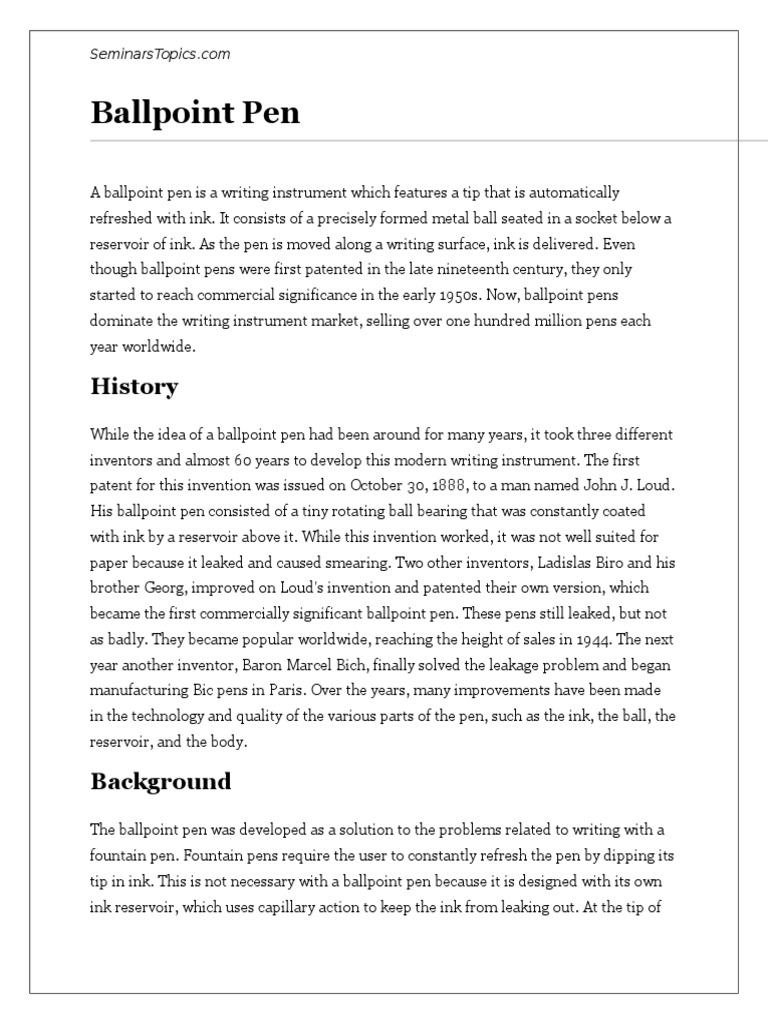 Ballpoint Pen | PDF | Pen | Materials