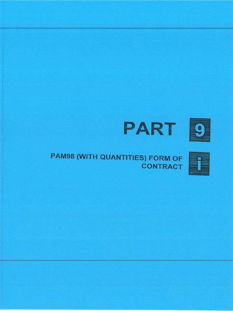 Pam 98 Form of Contract | PDF