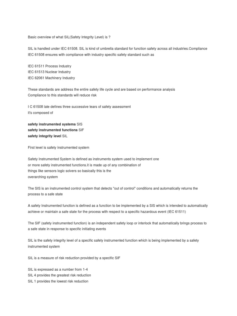 Basic Overview of What SIL | PDF