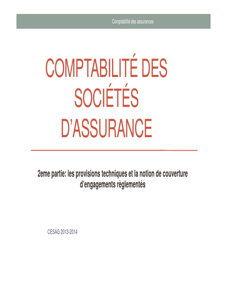 Compta Assur 2eme Partie | PDF | Assurance | Passif (comptabilité)
