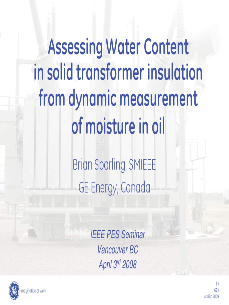 Moisture in Transformer Solid Insulation Sparling-April 08 | PDF | Transformer | Humidity