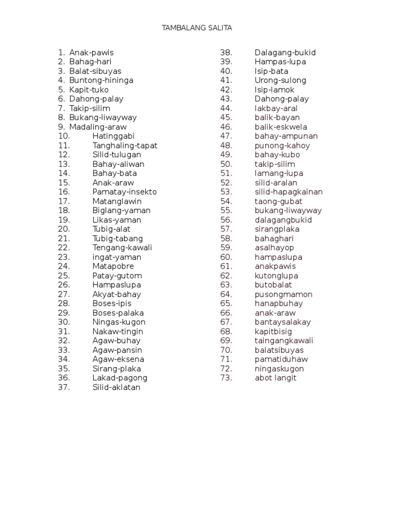 50 Images Of Halimbawa Ng Mga Tambalan Salita All About Mobile | Images ...