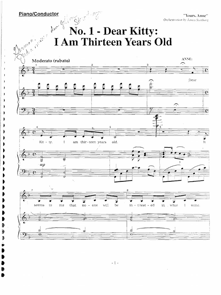 Yours, Anne PDF | PDF | Classical Music | Musical Compositions