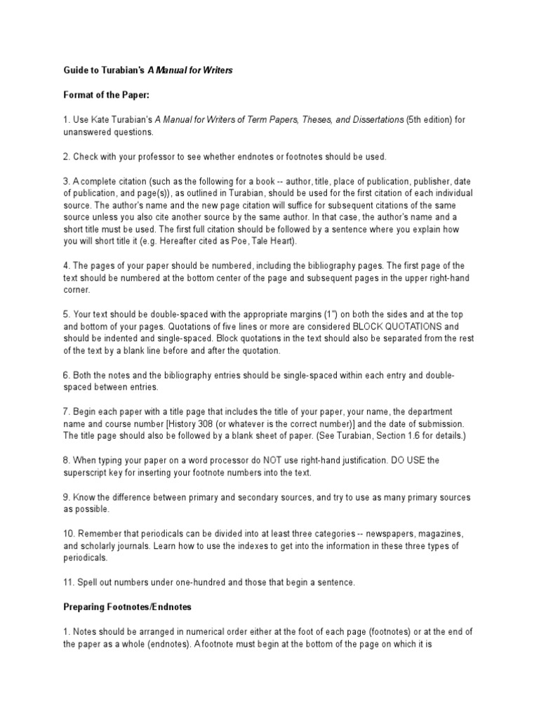 Guide To Turabian | PDF | A Manual For Writers Of Research Papers ...
