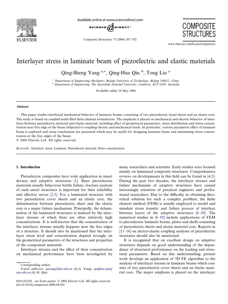 Yang-2006-Interlayer Stress in Laminate Beam of Piezoelectric and ...