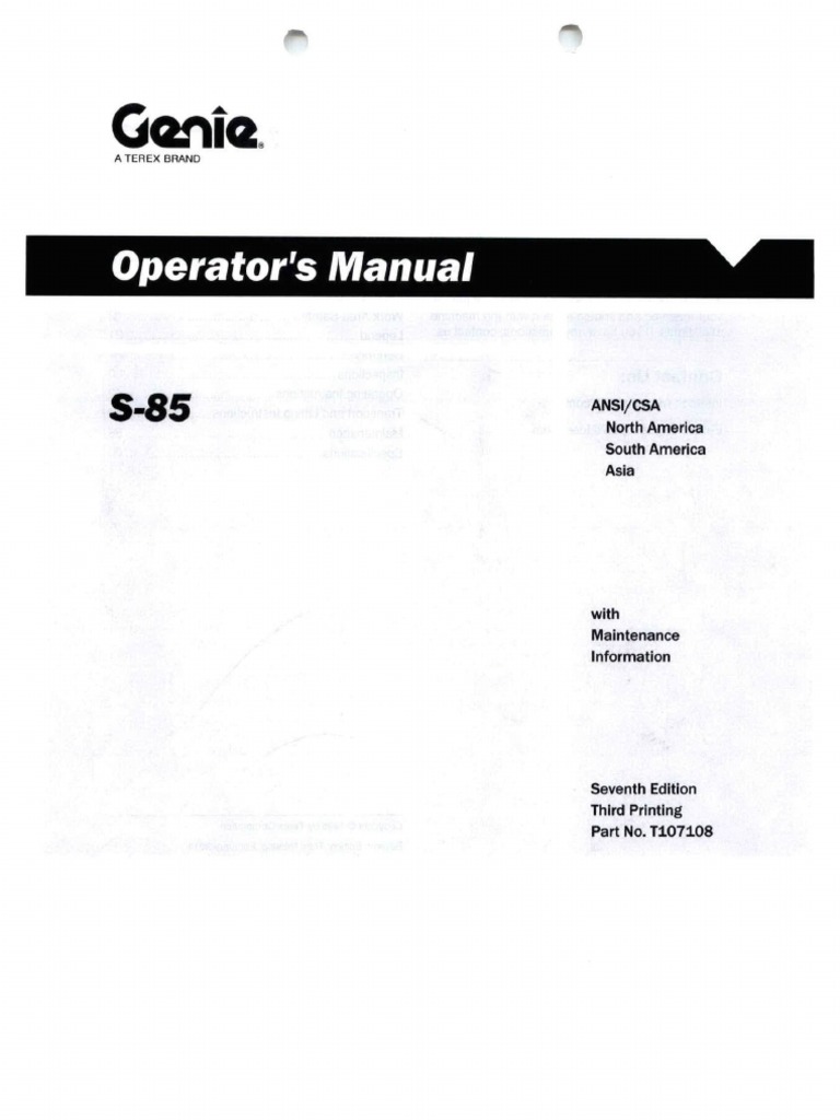 Genie S85 Manual | PDF