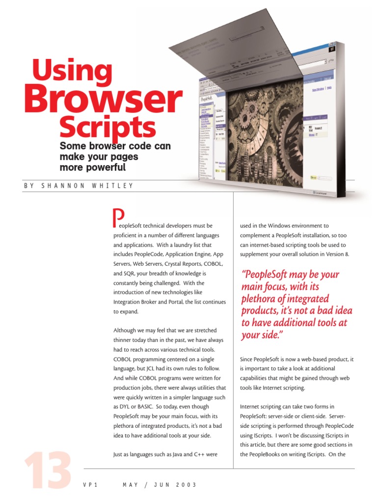 Using Scripts: Browser | PDF | Scripting Language | Java Script