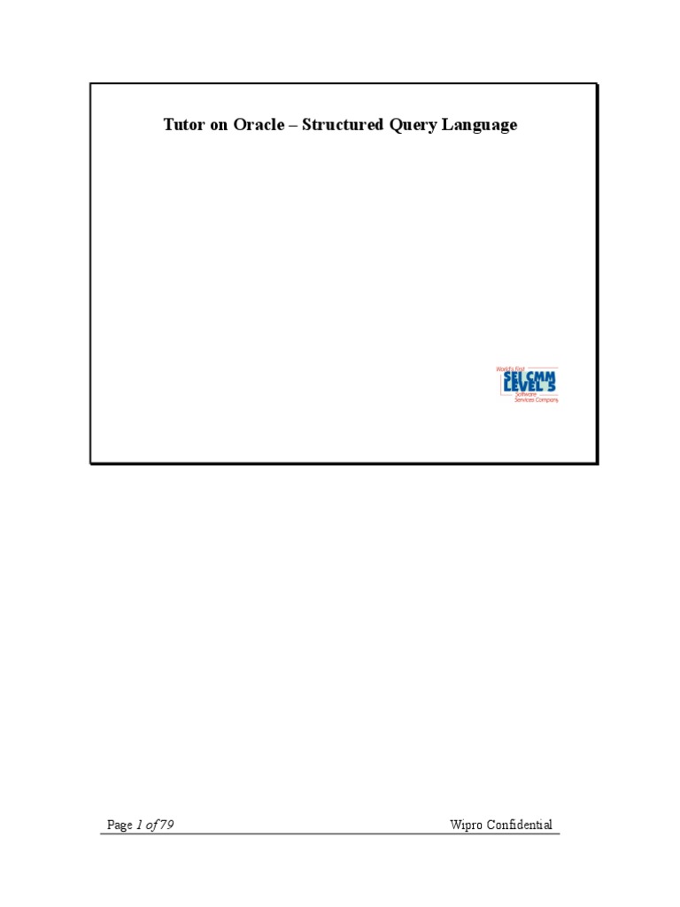 Oracle-SQL Tutor For Beginners | PDF | Sql | Data Management Software