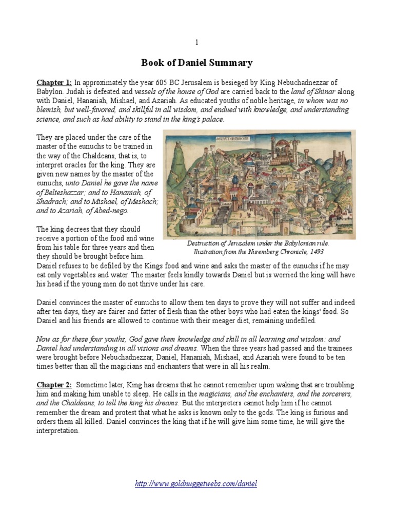 Book of Daniel Summary.pdf | Shadrach, Meshach, And Abednego | Daniel ...