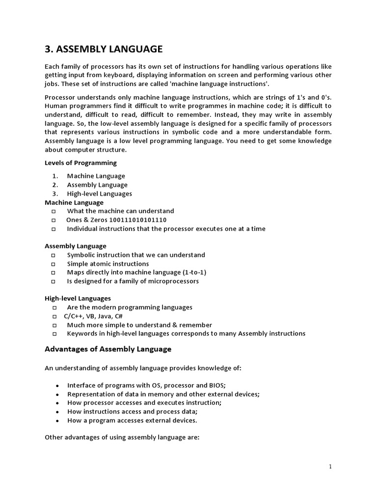 Understanding Assembly Language Basics | PDF | Assembly Language ...