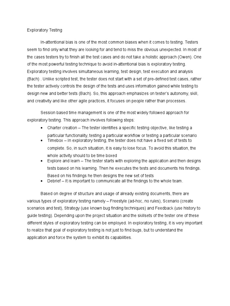Exploratory Testing | PDF | Software Testing | Systems Engineering