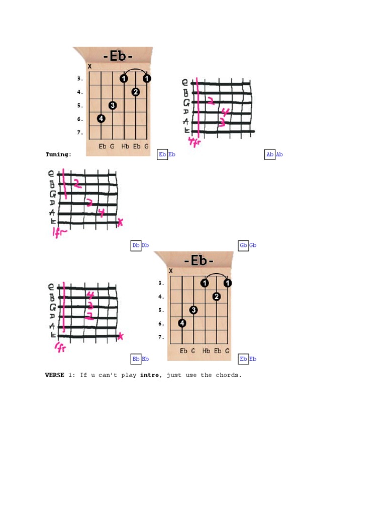 Tuning: Eb Eb Ab Ab | PDF