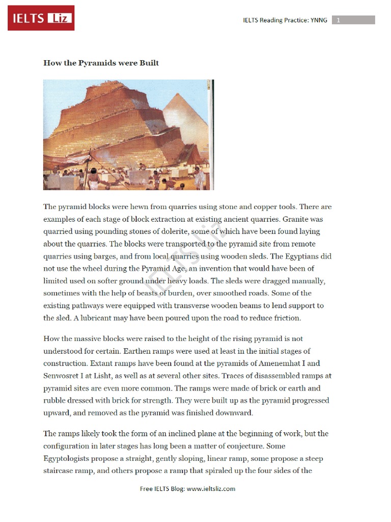 IELTS Reading Practice The Pyramids | PDF