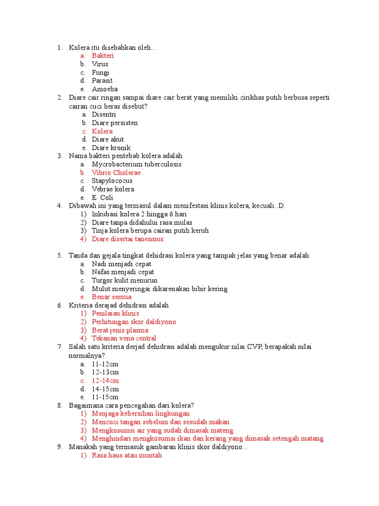 Soal Kolera Kel 1 | PDF