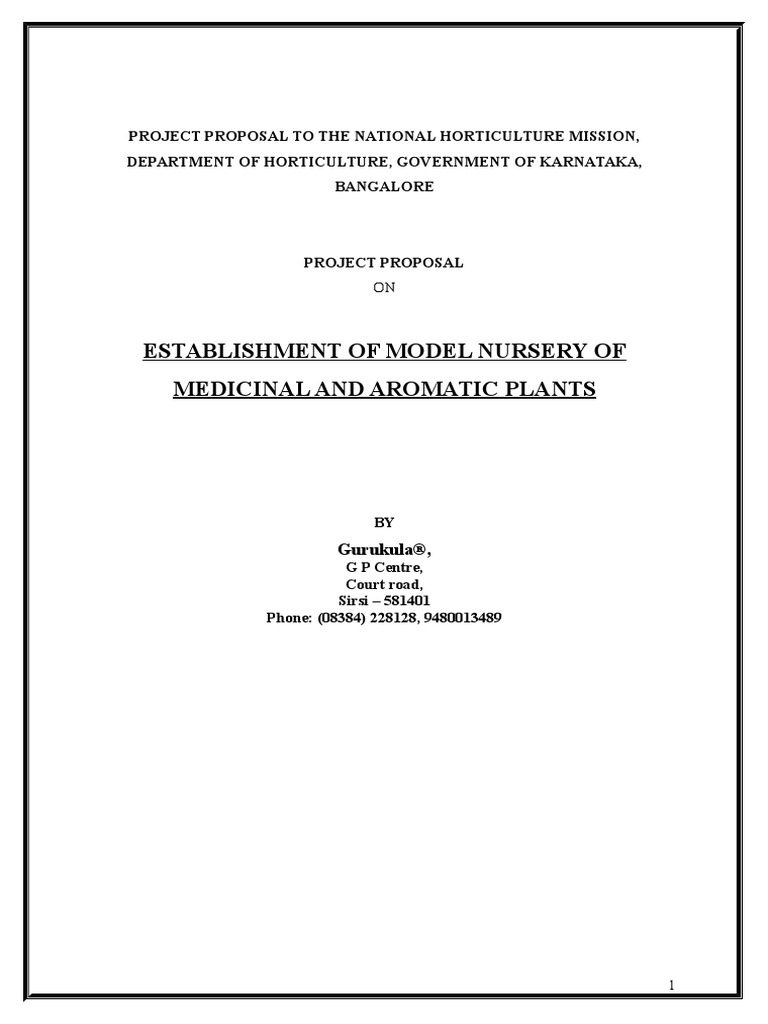 Proposal For Model Nursery2 | PDF | Farmer | Land Management