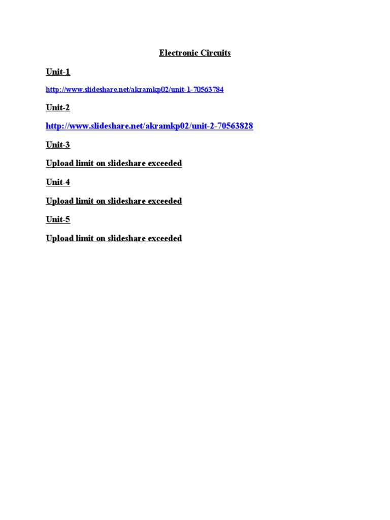 Electronic Circuits | PDF