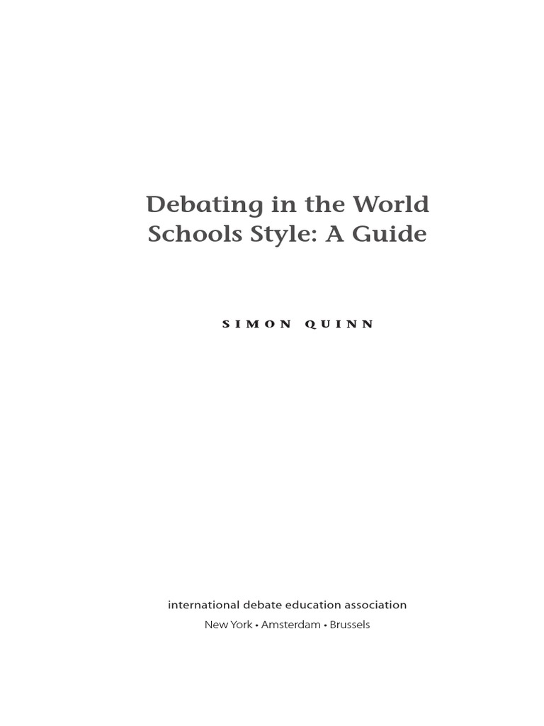 World Schools Debating Guide | PDF | Epistemology | Science
