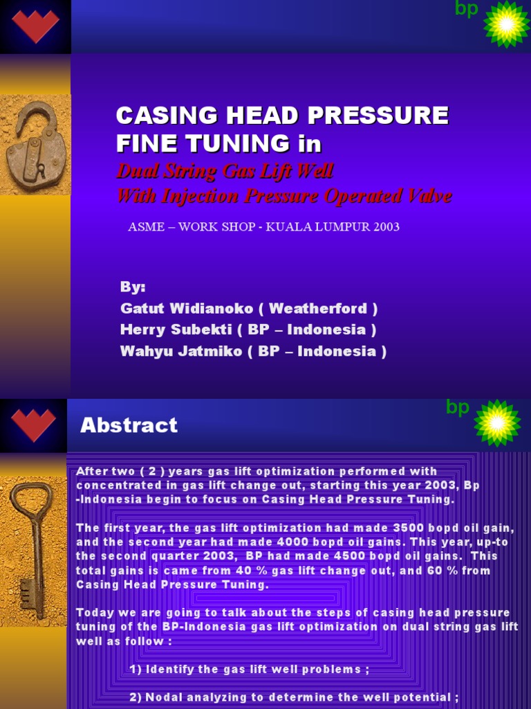 Casing Head Pressure Tuning Insights | PDF