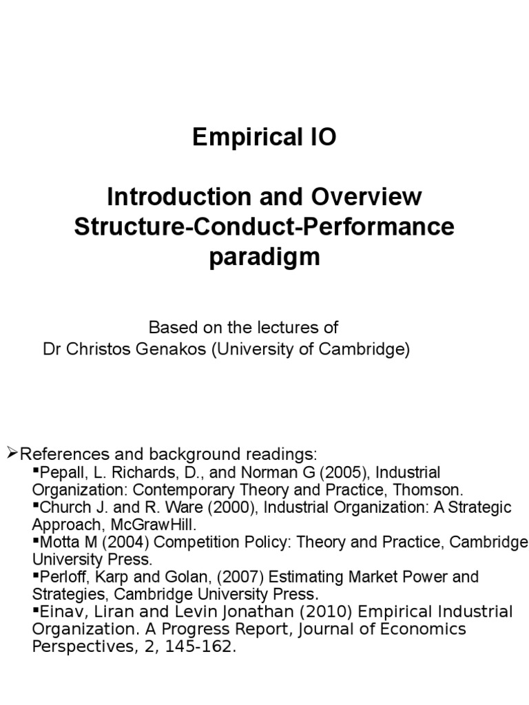 SCP Model | Market Power | Profit (Economics)