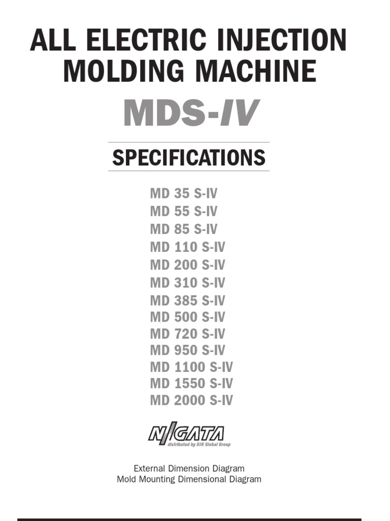 Injection Machine MDS-IV - Specs | PDF | Nozzle | Screw