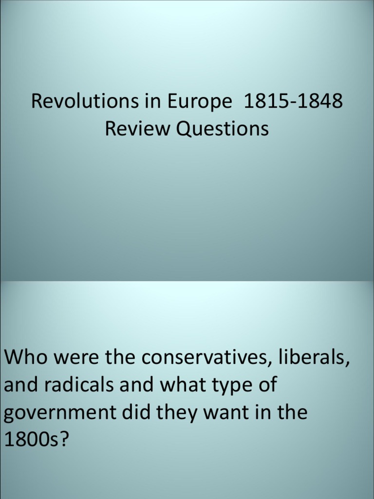 Revolutions in Europe 1815-1848 | PDF | Crimean War | Russian Empire