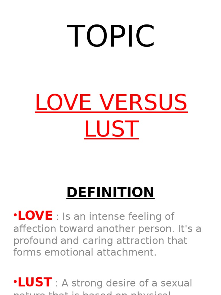 Lust Versus Love PDF