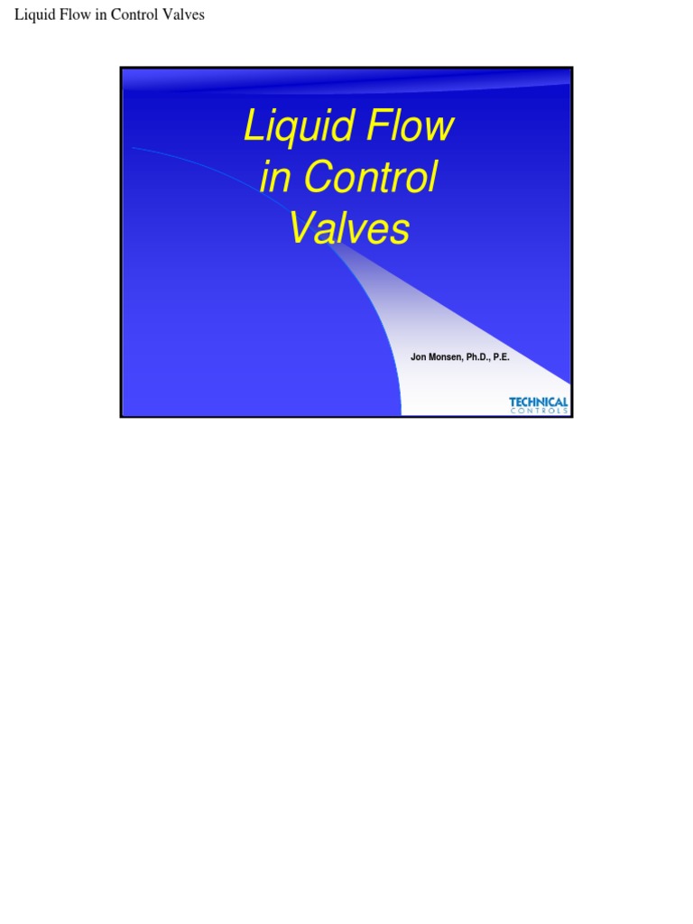 Liquid Flow in Control Valves Portland ISA | PDF | Pressure | Valve