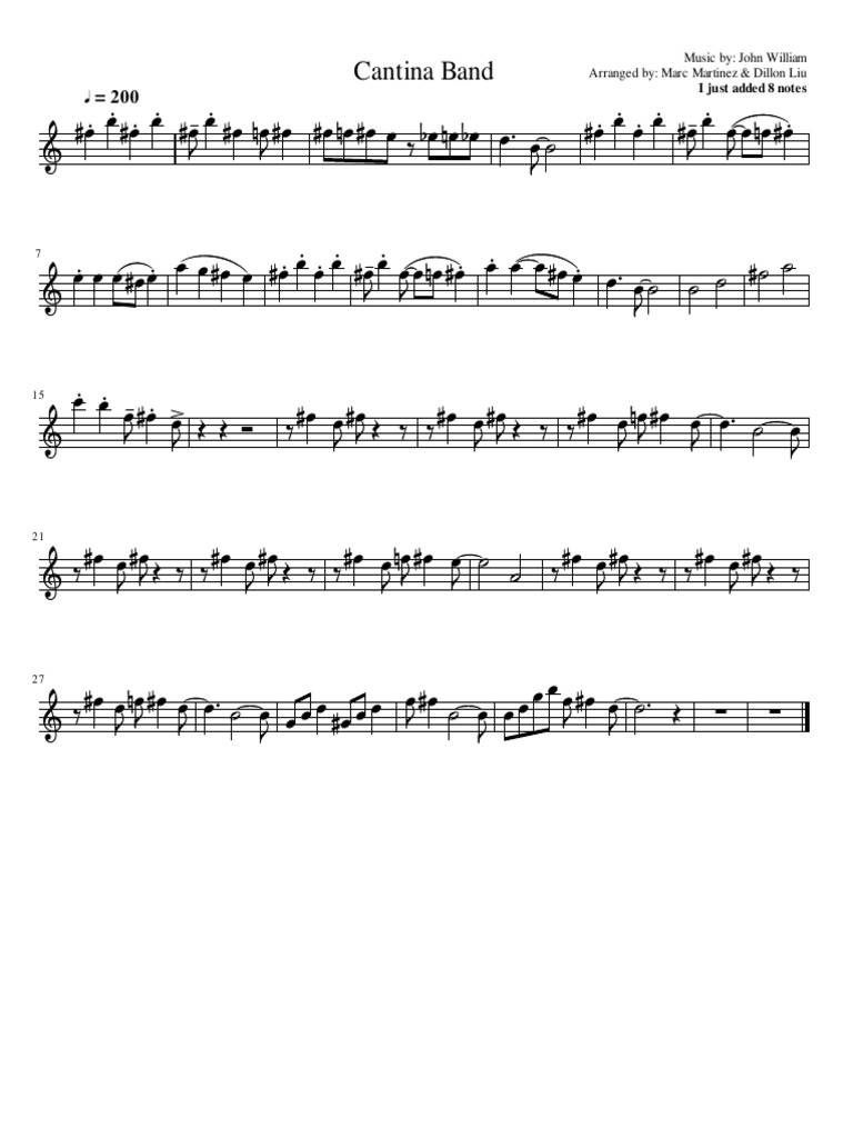 Cantina Band: I Just Added 8 Notes | PDF