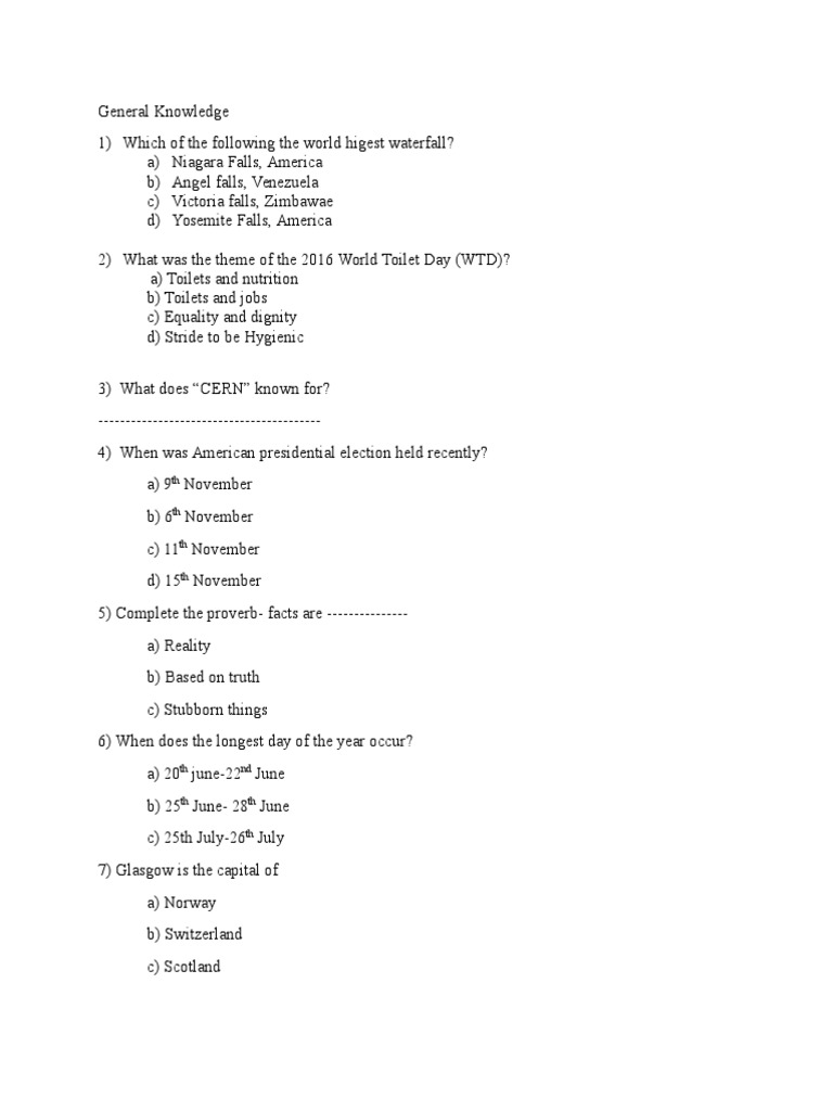 General Knowledge | PDF