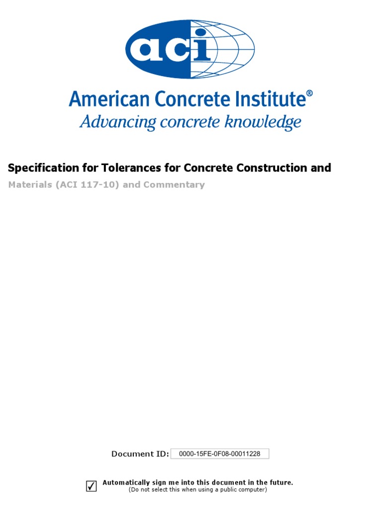Aci 117-10 PDF | PDF
