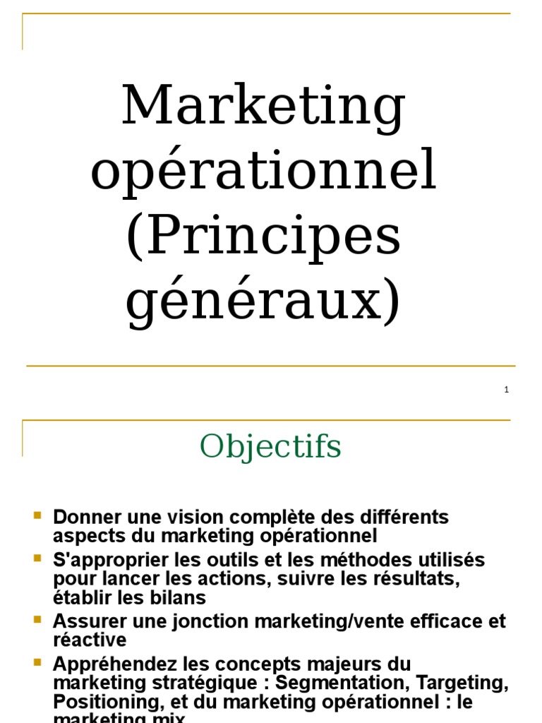 Marketing Opérationnel | PDF | Stratégie marketing | Sodles