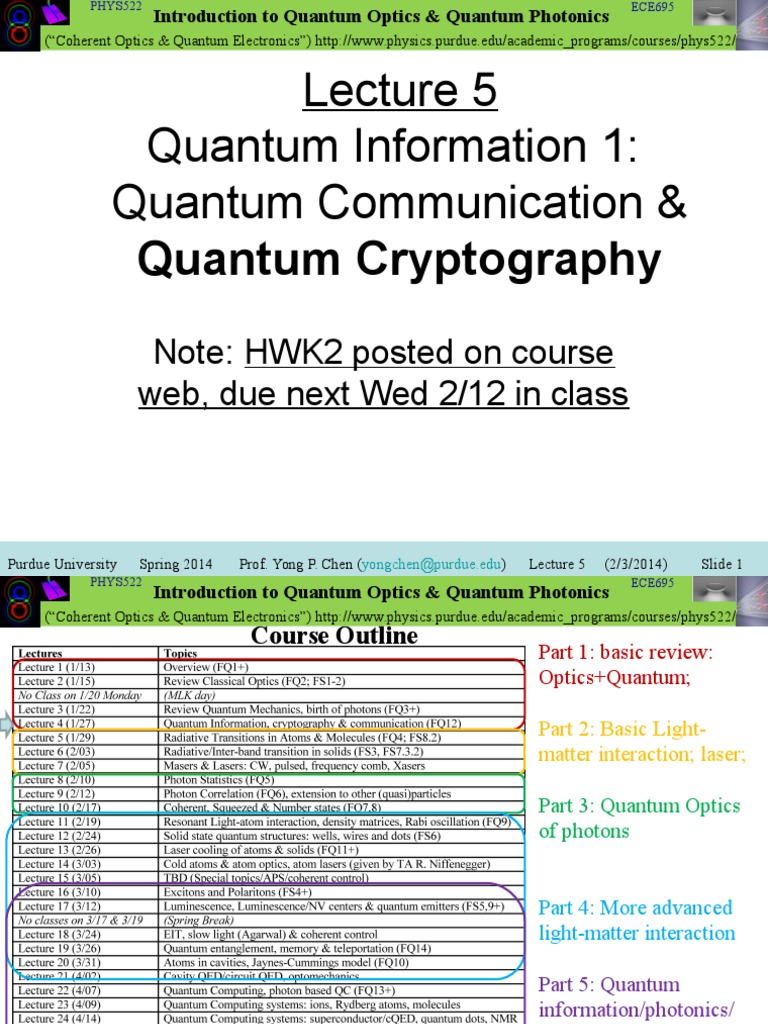 Quantum Computing Lecture | PDF | Quantum Optics | Photonics