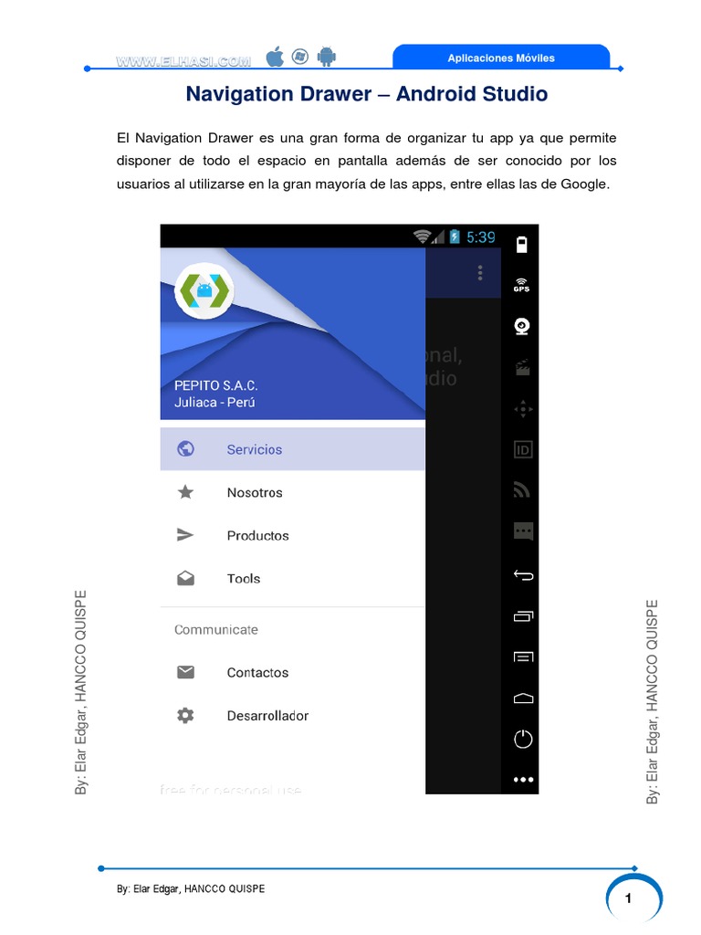 Android Studio - Navigation Drawer | PDF | Android (sistema operativo ...