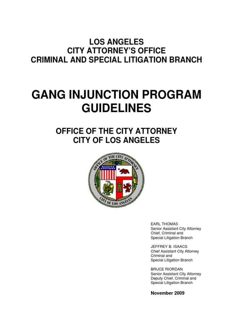 Gang Injunctions Program Guidelines | PDF | Probation | Nuisance