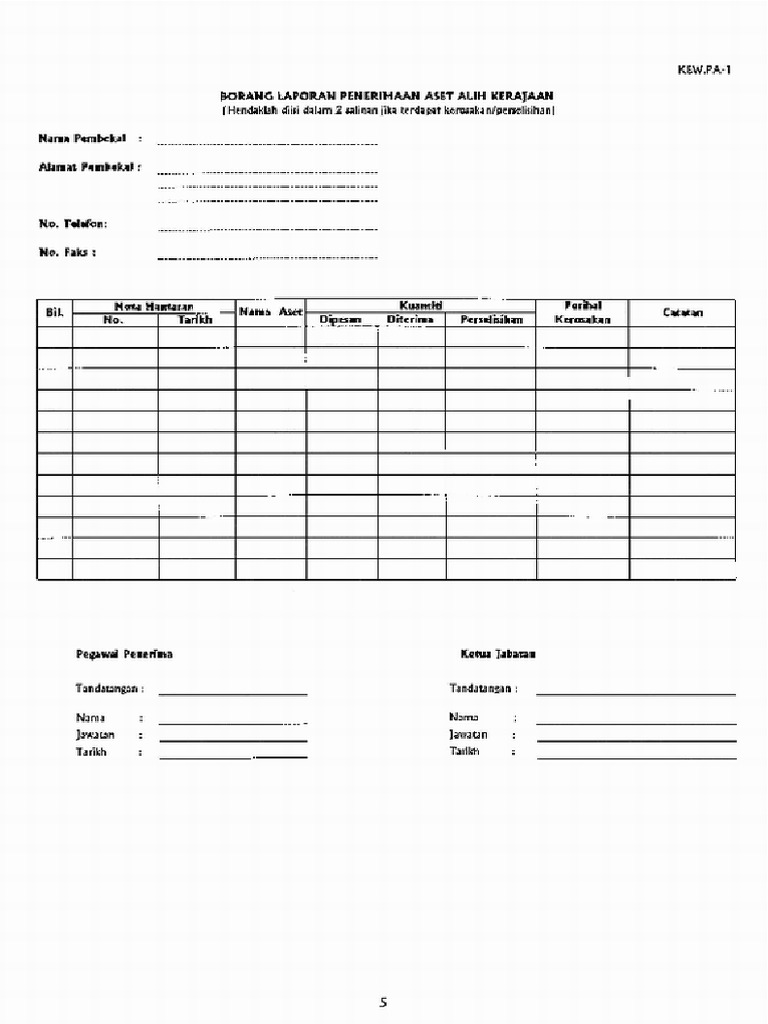 Borang Kew Pa 1 32 | PDF