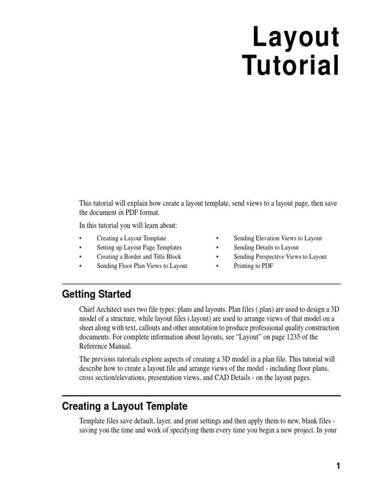 Chief Architect Layout Template Guide | PDF | Page Layout | Computer ...