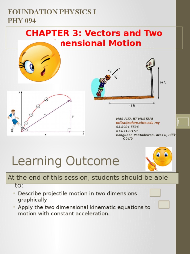 Vectors and Projectile Motion in 2D | PDF | Acceleration | Physical ...