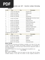 Holiday Calendar | PDF | Stock Market | Equity Securities
