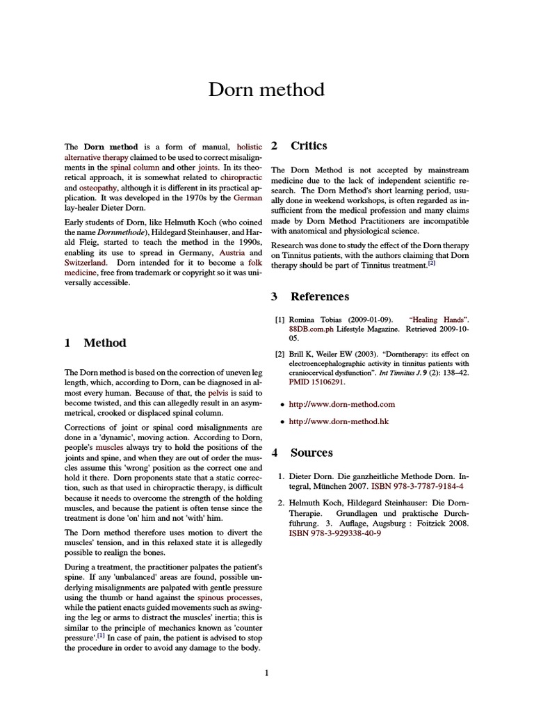Dorn Method | PDF | Alternative Medicine | Health Movements