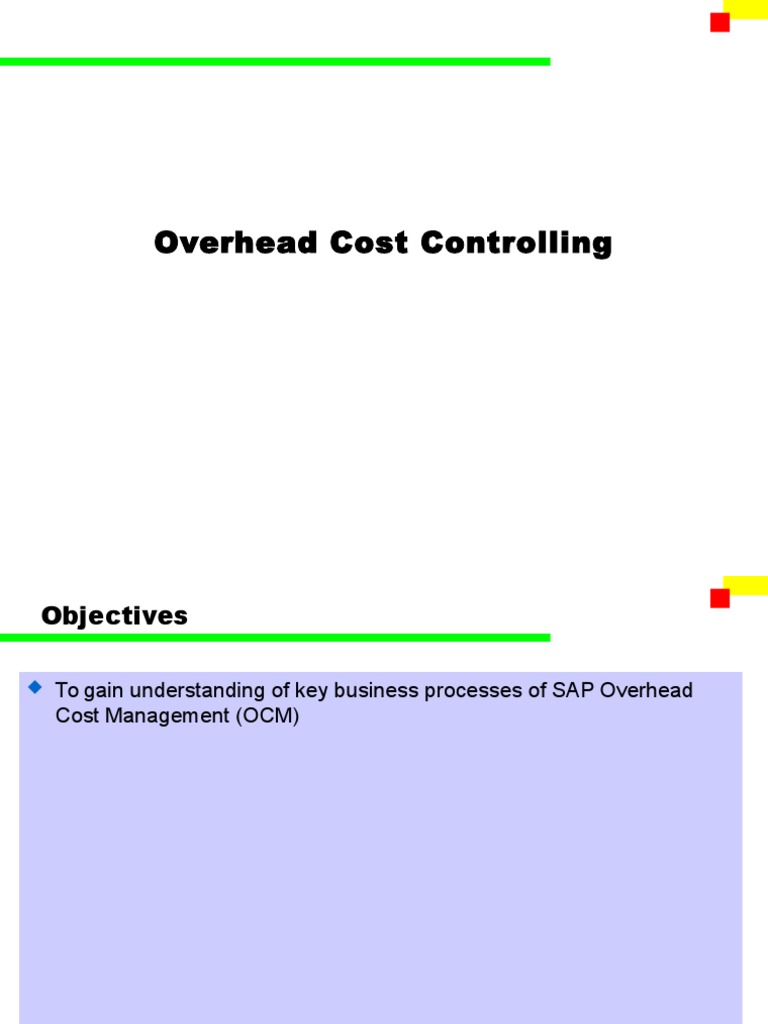 SAP Overhead Cost Management | PDF