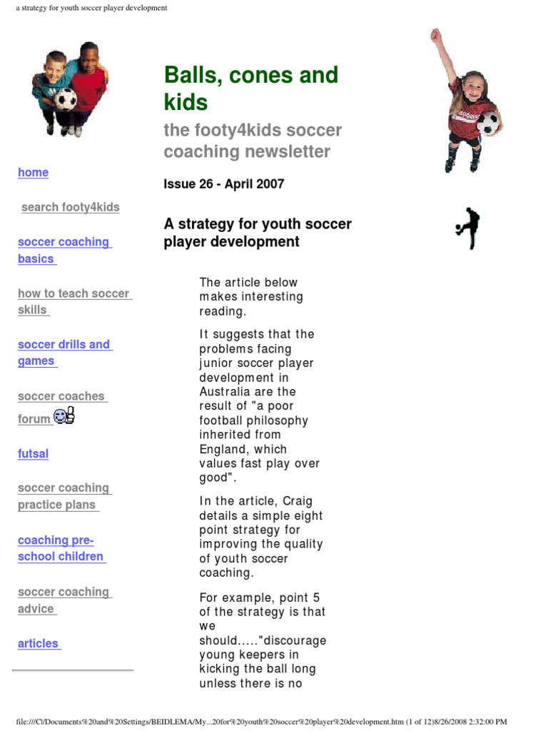 a strategy for youth soccer player development.pdf | Defender ...